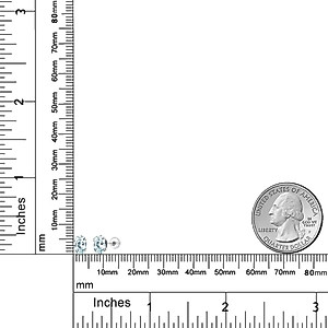 Gem Stone King 10K White Gold Gemstone Birthstone Earrings | Oval 6X4MM Stud Earrings | White Gold Earrings for Women