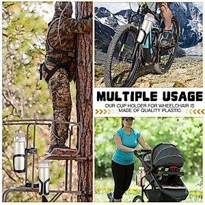 Jetec Cup Holder for Tree Stand Hunting Climbing Sticks for Hunting Tree Stand Cup Holder 360 Degree Rotatable Universal Cup Holder Deer Stand Accessories for Hunting Stroller(4 Pcs)