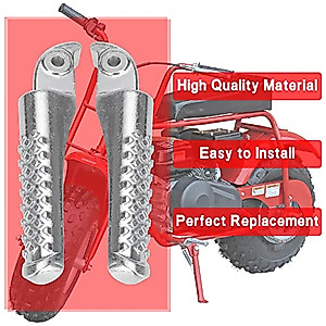 GREHUA Foot Pegs Footrest Bracket Set Assembly for 6.5Hp 212cc 196cc Coleman CT200U Trail 200 CT200U-EX BT200X CT200U-EXR CT100U Trail 100 Left Right Silver 2 pack Powersports Motor Mini Bike Parts