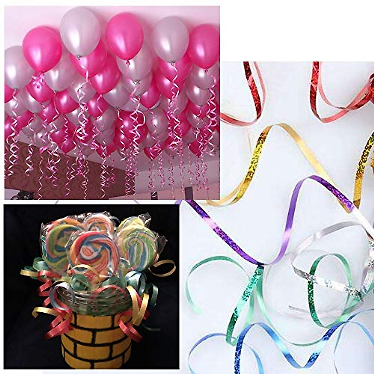 Gold Curling Ribbon Balloon String Party Decorative Supplies Balloon Roll Gift Wrapping Ribbons,500 Yards