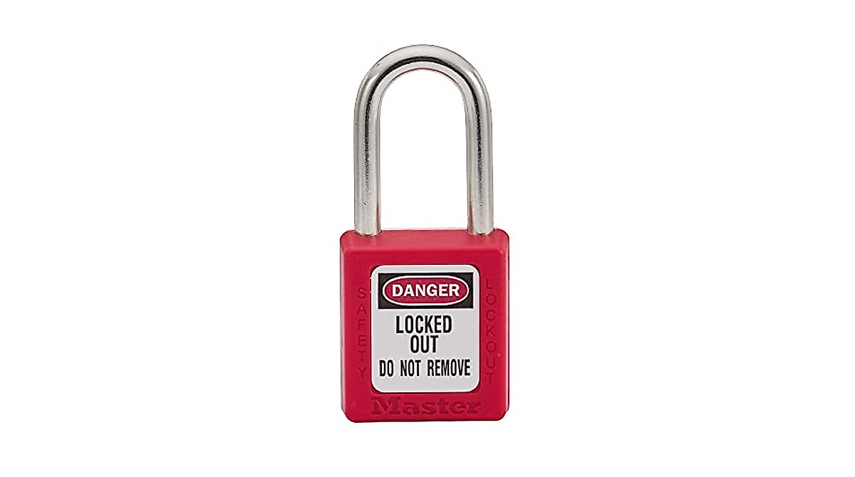Master Lock 410RED Lockout Safety Padlock | OSHA Compliant Security