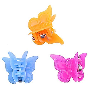 WEFOO 100 Pack Butterfly Hair Clips for Girls and Women, Beautiful Bulk Small Mini Butterfly Hair Clips, Assorted Color