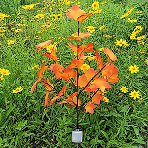 OSALADI Lighted Maple Tree Fall Decor Outdoor 2pcs LED Solar Landscape Light Simulation Maple Leaf Landscape Led Pathway Lights Villa Outdoor Pathway Decor Outdoor Fall Decor