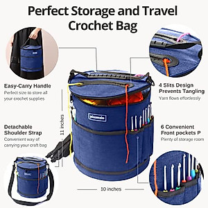 Crochet Kit for Beginners Adults and Kids - Make Amigurumi and Crocheting Kit Projects - Beginner Crochet Kit Includes 20 Colors Crochet Yarn, Crochet Hooks, Book, Crochet Bag etc, Crochet Starter Kit