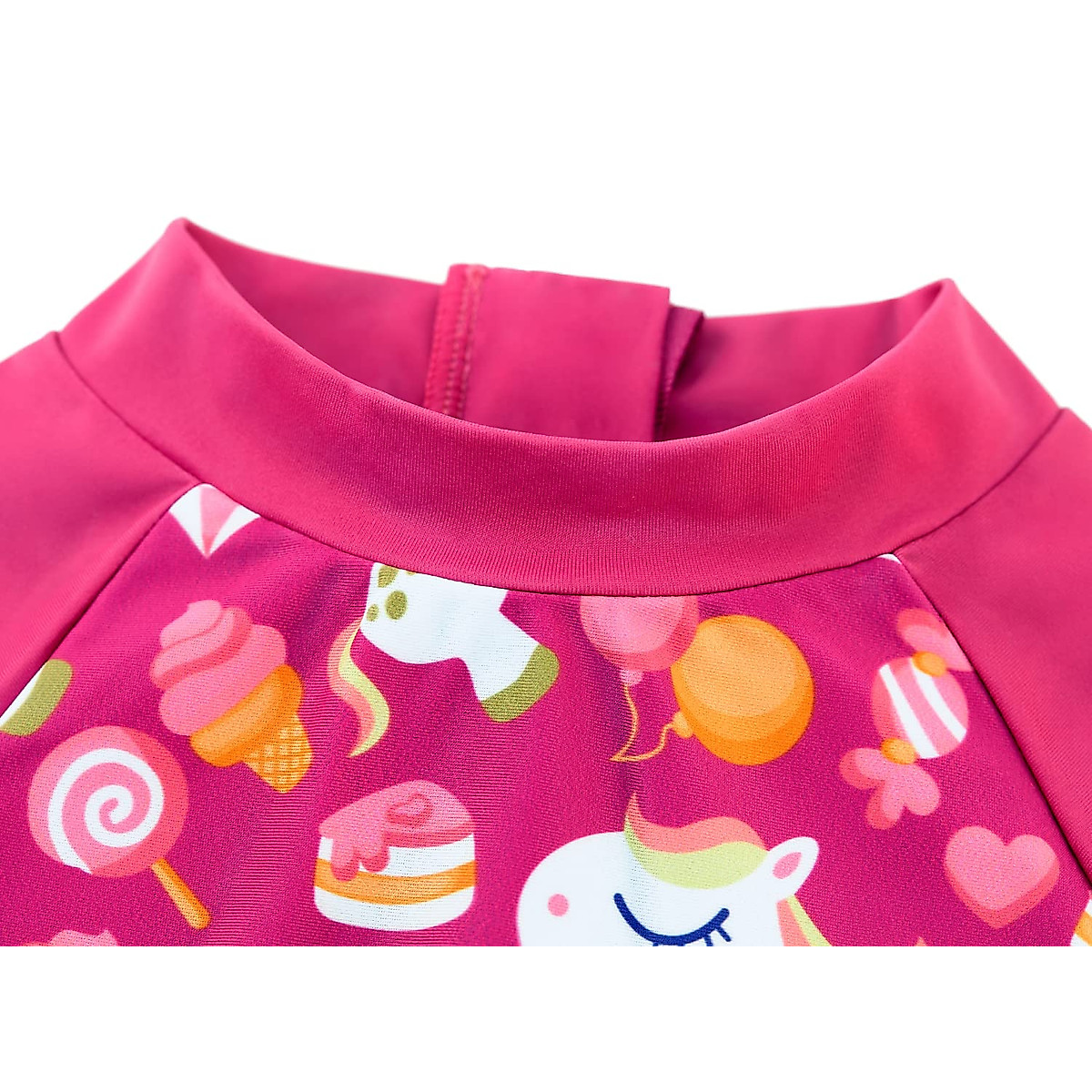 Baby/Toddler Girls Rash Guard Swimsuit UPF 50+ Sun Protection Long Sleeve One Piece Swimwear (Rose,18-24 Months)