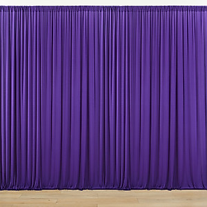 10ftx10ft Purple Wrinkle-Free Backdrop Drapes Curtains, Purple Polyester Background Decorations for Wedding Home Party Supplies