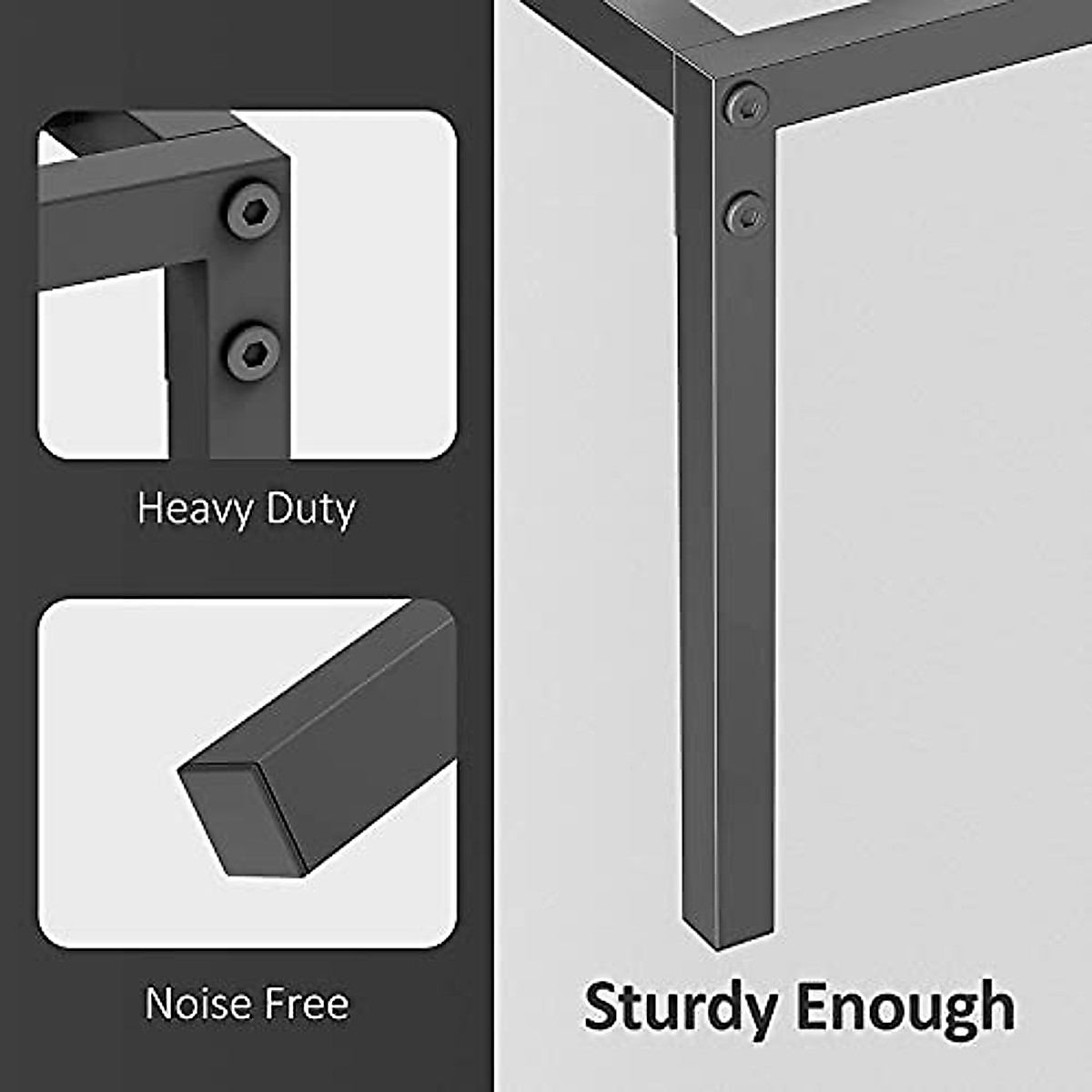 coucheta Queen Bed Frame with Storage 13 Inch Metal Platform Bed Frame with Steel Slat Support No Box Spring Needed Mattress Foundation Easy to Assemble (Queen), Black (1)