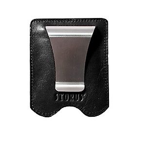 Storus Smart Money Clip Leather Wallet, Slim Compact Minimalist Italian Tanned Leather Wallet for Men, Gift, Engraving Included - Black