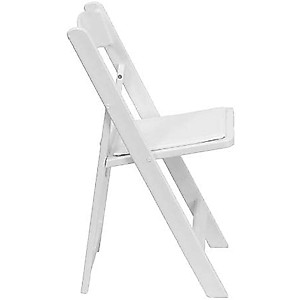 TentandTable White Resin Stackable Folding Chairs | 4 Pack | Heavy Duty | 300-Pound Capacity | for Banquets, Weddings, and Events