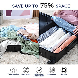 EZZNTIAL 10+10 Vacuum Storage Bags and ziplock set .Travel Accessories No Vacuum or Pump Needed Space Saver Bags.Ziplock Set for Travel Essentials.