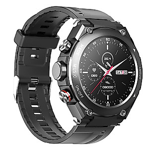 Desong Smart Watch with Earbuds 3 in 1 Round Fitness Tracker 1.28inch Smartwatch for Men Answer/Make Call Speaker Recording Sleep Monitor Sports Smart Watch Long Time Standby