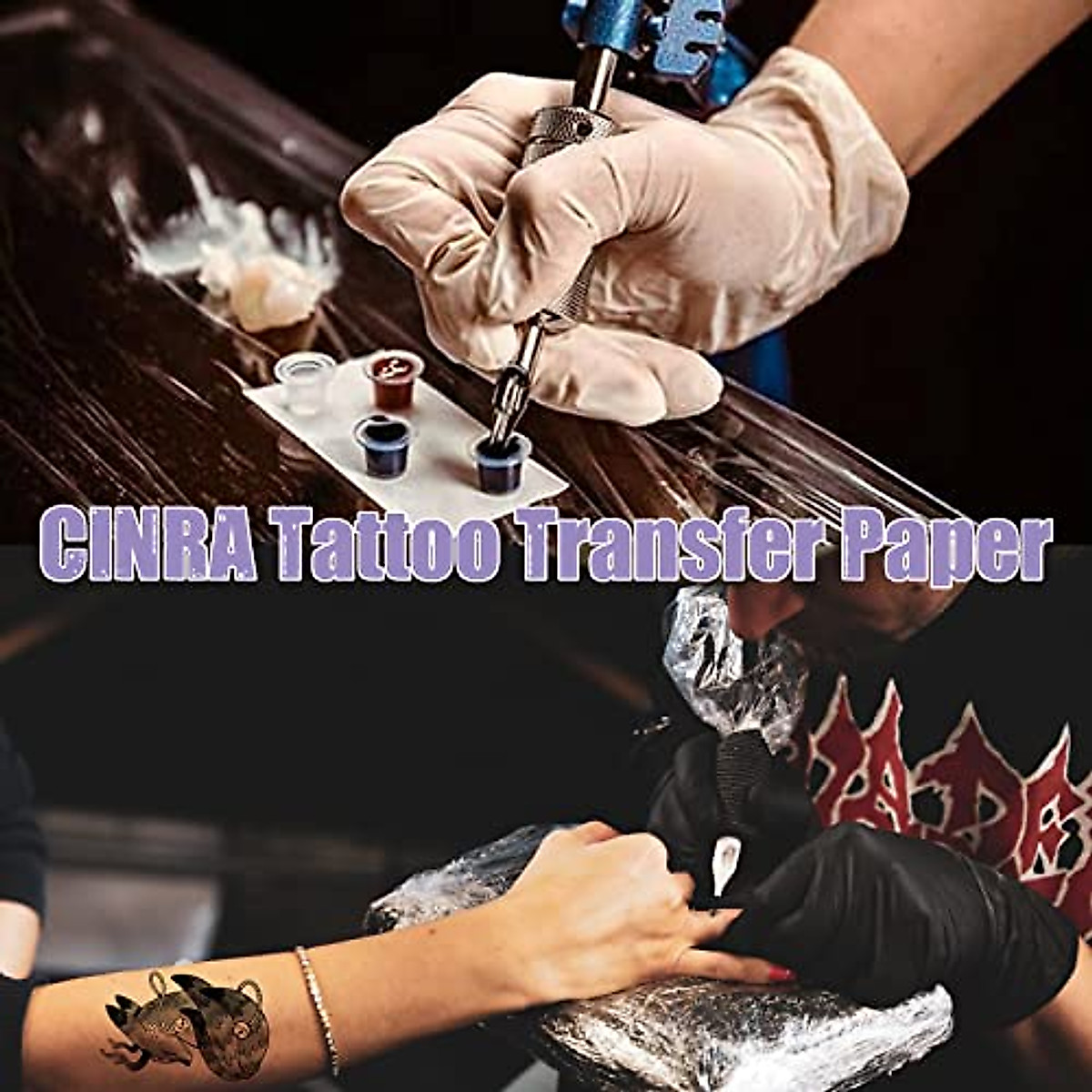 CINRA Tattoo Transfer Paper, 30 Sheets Tattoo Stencil Transfer Paper Tattoo Thermal Stencil Paper 4 Layers 8 1/2" x 11" Tattoo Copy Carbon Tracing Paper for Tattooing, A4 Size