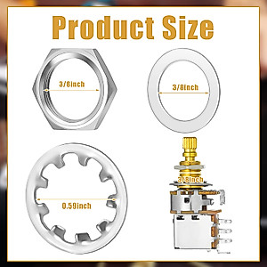 Set of 8 Guitar Nuts, Washers and Lock Washers for US CTS Pots and Jacks