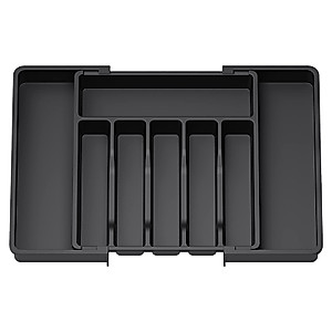 Lifewit Silverware Drawer Organizer, Expandable Utensil Tray for Kitchen, 5 Pack Drawer Dividers Plastic 4" High, 11-17" Adjustable Drawer Organizers