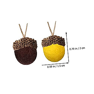 BCOATH 12pcs Pine Cone Pendant Christmas Decor Christmas Ornaments Mini Wreath Felt Acorn Pom Craft Acorn for Autumn Christmas Tree Acorn Miniature Acorns Wool Felt Pendants Plush Acorns