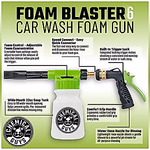 Chemical Guys ACC_326 – Torq Foam Blaster 6 Foam Wash Gun – The Ultimate Car Wash Foamer that Connects to Any Garden Hose