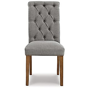 Signature Design by Ashley Harvina French Country 19" Tufted Upholstered Dining Chair, 2 Count, Gray