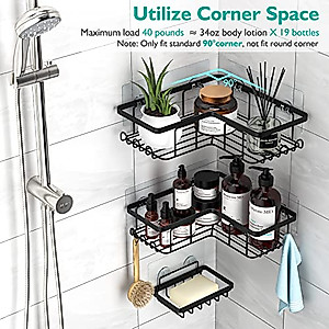 YASONIC Corner Shower Caddy and Adhesive Shower Caddy, Storage Organization for Bathroom, Save Space, Bundle Sales - 2 Pack