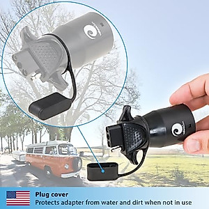 valonic Trailer Plug Adapter - with dust Cover - 7 Way Blade to 4 Way Flat - Trailer Connector for Trailer Light - 7 pin to 4 pin - Female
