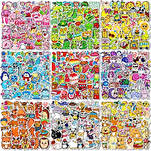 LIFEBE 600Pcs Cute Animal Stickers, Waterproof Vinyl Cute Aesthetic Stickers for Water Bottle, Skateboards and Notebooks, Laptop Stickers for Teens Girls Kids Adults