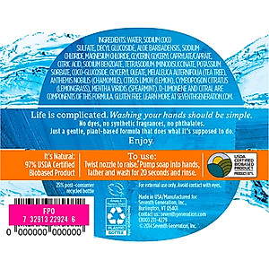Seventh Generation Purely Clean Hand Wash Soap, Fresh Lemon and Tea Tree, 12 Fl Oz, Pack of 8