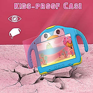 Kids Tablet 7'', Toddler Android Tablet for Kids w/ 32GB ROM, WiFi Children Tablet Dual Camera, Parental Control, Educational Games, Kid App Pre-Installed Google Playstore YouTube Netflix for Boy Girl