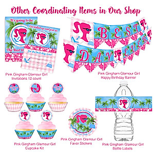 Glamour Girl Party Bottle Labels - 20 Glamour Girl Water Bottle Labels - Glamour Girl Party Decorations - Glamour Girl Party Supplies - Glamour Girl Party Decorations - Made in The USA - Bottle