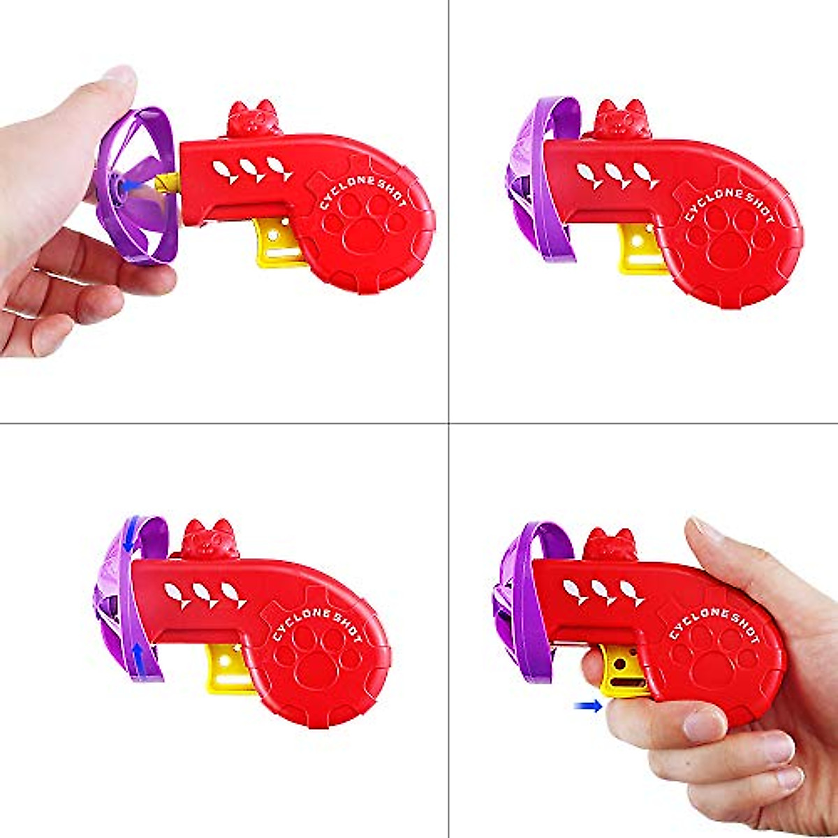 Newbested 2 Pack Cat Fetch Toy,Fun Interactive Dog Cat Kitten Tracks Toy with 5 Colors Flying Propellers for Pet Training Exercise,Hunting,Chasing,Batting