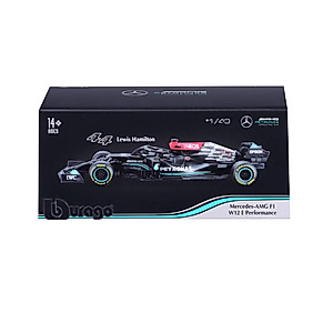 Bburago B18-38058H 1:43 F1 Mercedes AMG W12 E-Performance with Helmet Hamilton, Assorted
