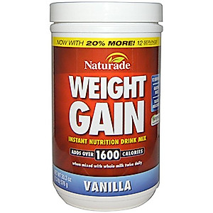 NATURADE Sugar Free Weight Gain Powder, 20.3 OZ