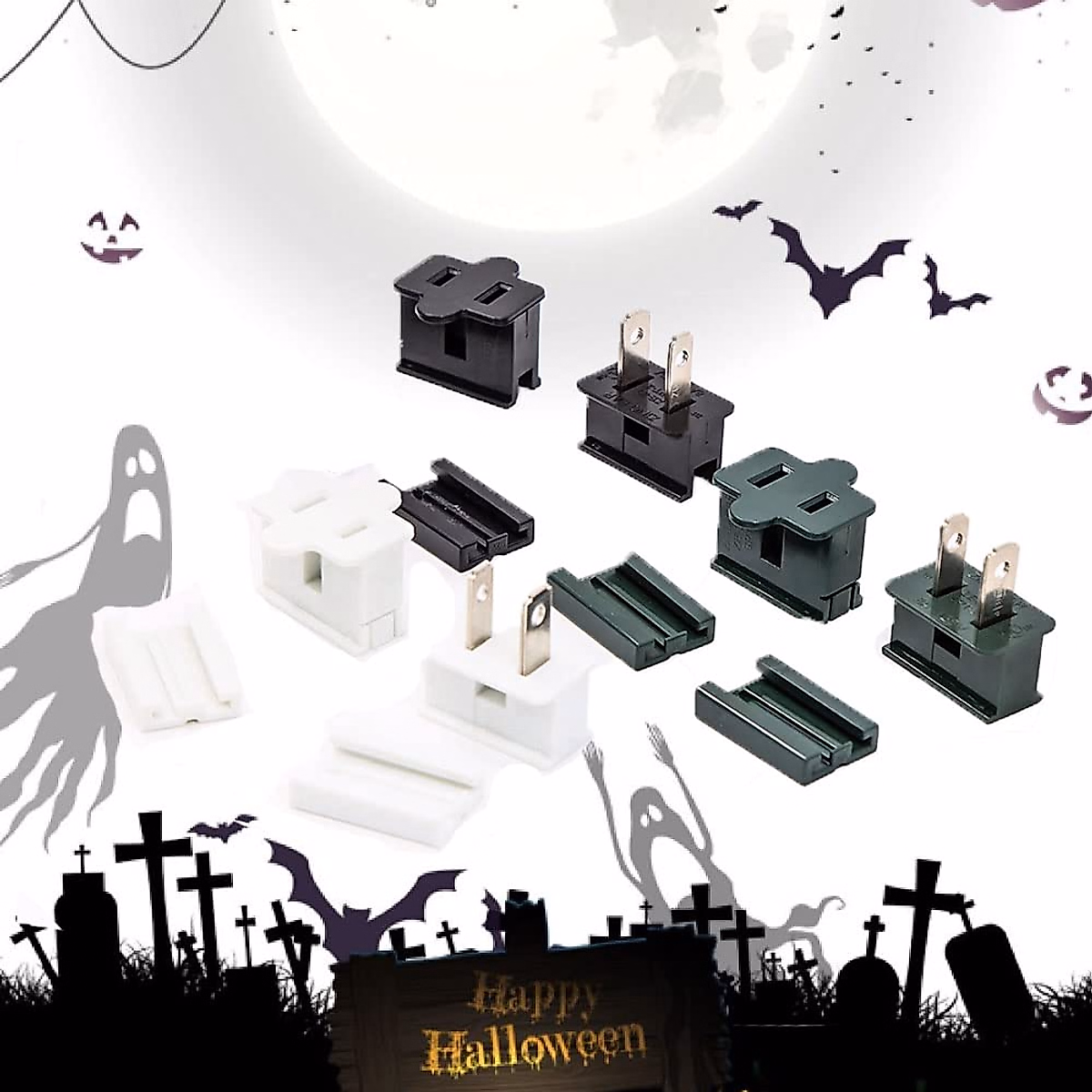 Aniai 25 Pack Vampire Plugs, Female Plug End Replacement, Electric Plugs, Extension Cord Replacement Ends for Garden Decor Lights, Extension Wire