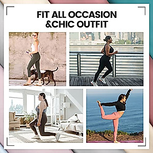 TNNZEET 7 Pack Leggings for Women, Black High Waisted Plus Size Yoga Pants for Workout Maternity-2 Pockets