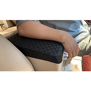 Black Center Console Lid Middle Seat Armrest Cover for Ford F150 F-150 F250 F-250 F350 F-350 F450 F-450 Super Duty XL XLT Pickup Truck only fits Have 40/20/40 Front Seat