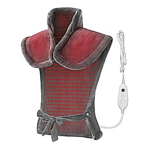 Heating Pad for Back Pain Relief, Snailax Electric Large Heating Pad for Neck and Shoulders,Cramps, Neck Warmer Weighted Wearable Back Heated Wrap, 6 Heat Settings & Auto Shut Off, Washable,Gifts