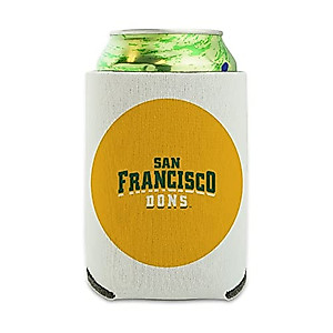 University of San Francisco Secondary Logo Can Cooler - Drink Sleeve Hugger Collapsible Insulator - Beverage Insulated Holder