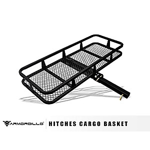 Armordillo 8719565 59" Mesh Foldable Rear Hitch Cargo Basket Universal Fits 2-Inch Receiver Tube Trailer Hitch