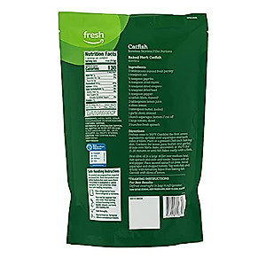 Amazon Fresh Brand, Catfish Boneless Skinless Fillet Portions, Frozen, Responsibly Sourced, 1 Lb