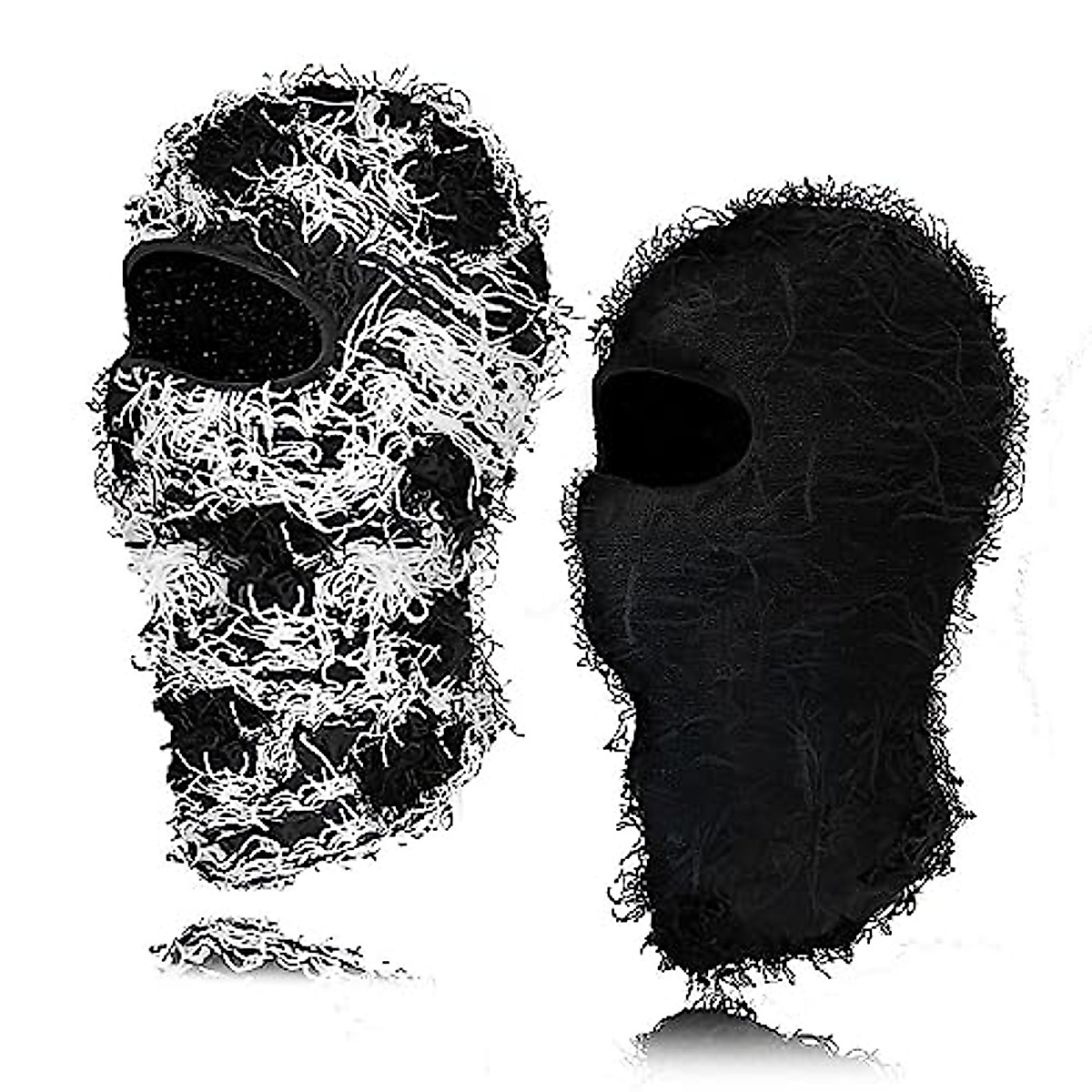 Distressed Balaclava Ski Mask Knitted Full Face Windproof Winter Premium Yeat Ski Mask for Men Women Cream