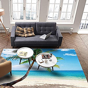 Fantasy Staring Area Rugs for Living Room & Bedroom, Palm Trees Tropical Summer Season Non-Slip Modern Carpet Children Playroom Soft Carpet Floor Mat Home Decor 2' x 3'