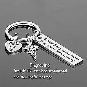Kivosliviz Nurse Preceptor Keychain Gifts for Women Men Male Nurse Teacher Gifts Nursing Clinical Instructor Appreciation Best Nurse Professor Jewelry Clinical Instructor Keychain