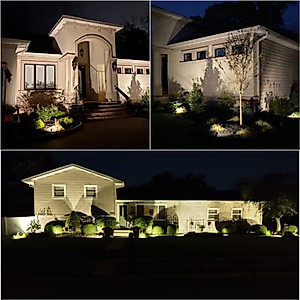 VENUS MANUFACTURING 2 Pack Low Voltage Wall Wash Lights 12V LED Landscape Lighting 18 Watt 600 Lumen Flag Light 2700K Warm White Metal Outdoor Spotlight Black Trees Light for Garden & Yard