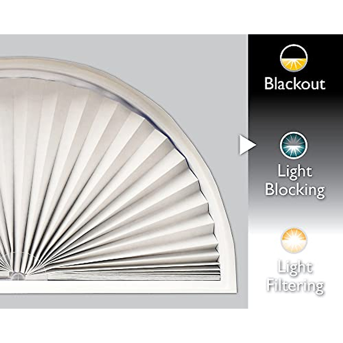 Redi Shade No Tools Original Arch Light Blocking Pleated Fabric Shade White, 72 in x 36 in