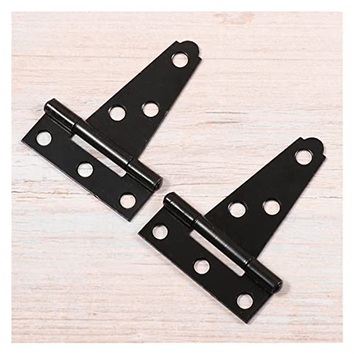 ANNURA Heavy Duty Hinge,Long Strap T Hinge, 2 Piece Hinges 2 Inch T Iron Lightweight Hinges, Wooden Fence Shed Barn Door Black Hinges