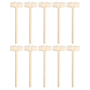 ibasenice 20pcs Valentines Day Wooden Mallet for Chocolate Heart Wood Hammer for Heart Silicone Molds Mini Wood Hammer Crab Hammer Shell Crackers Building Blocks Accessories for Seafood Lobster Tool