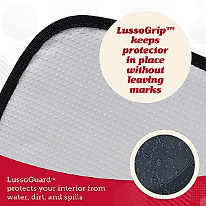 Lusso Gear Car Seat Protector: Thick Waterproof Pad, Non-Slip Durable Rubber Backing, Universal Fit, Compatible with Leather or Fabric, Driver or Passenger Seats, Adjustable Headrest Strap (Black)