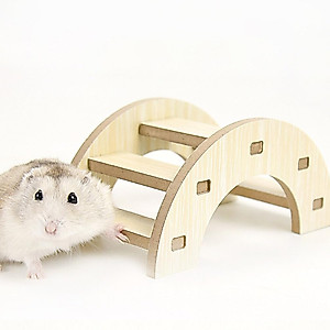 POPETPOP Hamster Toy Bridge Hamster Training Ladder Chinchilla Bridge Toy Hamster Bridge Platform Chinchilla Ladder Toys Hamster Wood Bridge Hamster Climbing Ladder Wooden Pet Tableware