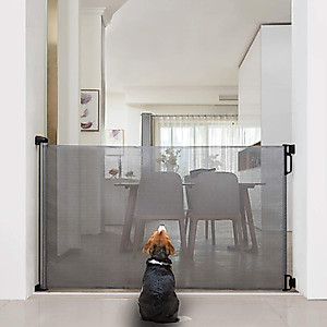 EasyBaby Extra Wide and Extra Tall Retractable Baby Gate Extends up to 71" Wide, 39.3" (100cm) Tall, Grey/Pet Retractable Gates for Stairs, Doorways, Hallways, Indoor and Outdoor