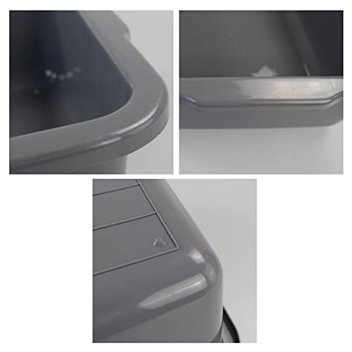 Qqbine 36 Quart Commercial Bus Tubs, Plastic Bus Box Dish Pan Basin, Gray, 4 Packs