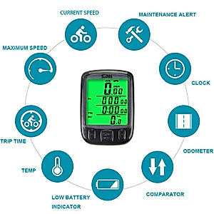 Garneck Exercise Bike Exercise Bike Exercise Bike Exercise Bike Bike Computer Wired Speedometer Bike Odometer Cycling Multi Function (Black) Mini Bike Mini Bike
