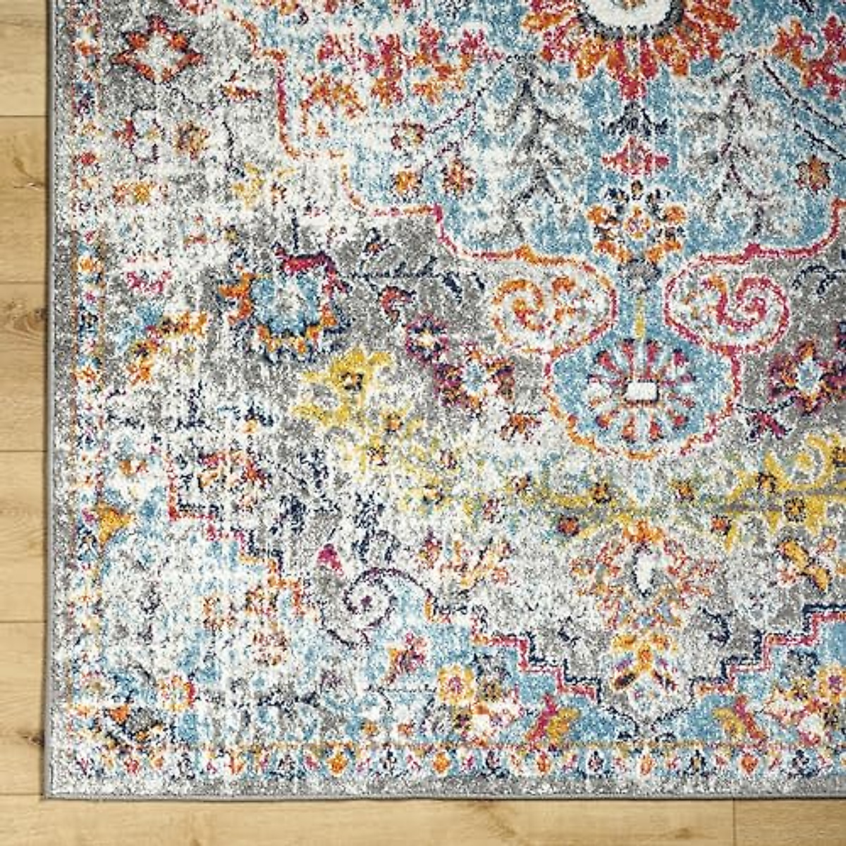 Livabliss Odelia Vintage Bohemian Area Rug, 7'10" x 10'3", Aqua